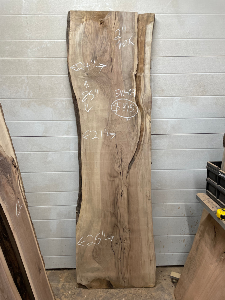 EW-09 English Walnut Live Edge Slab – Wood Walker Customs