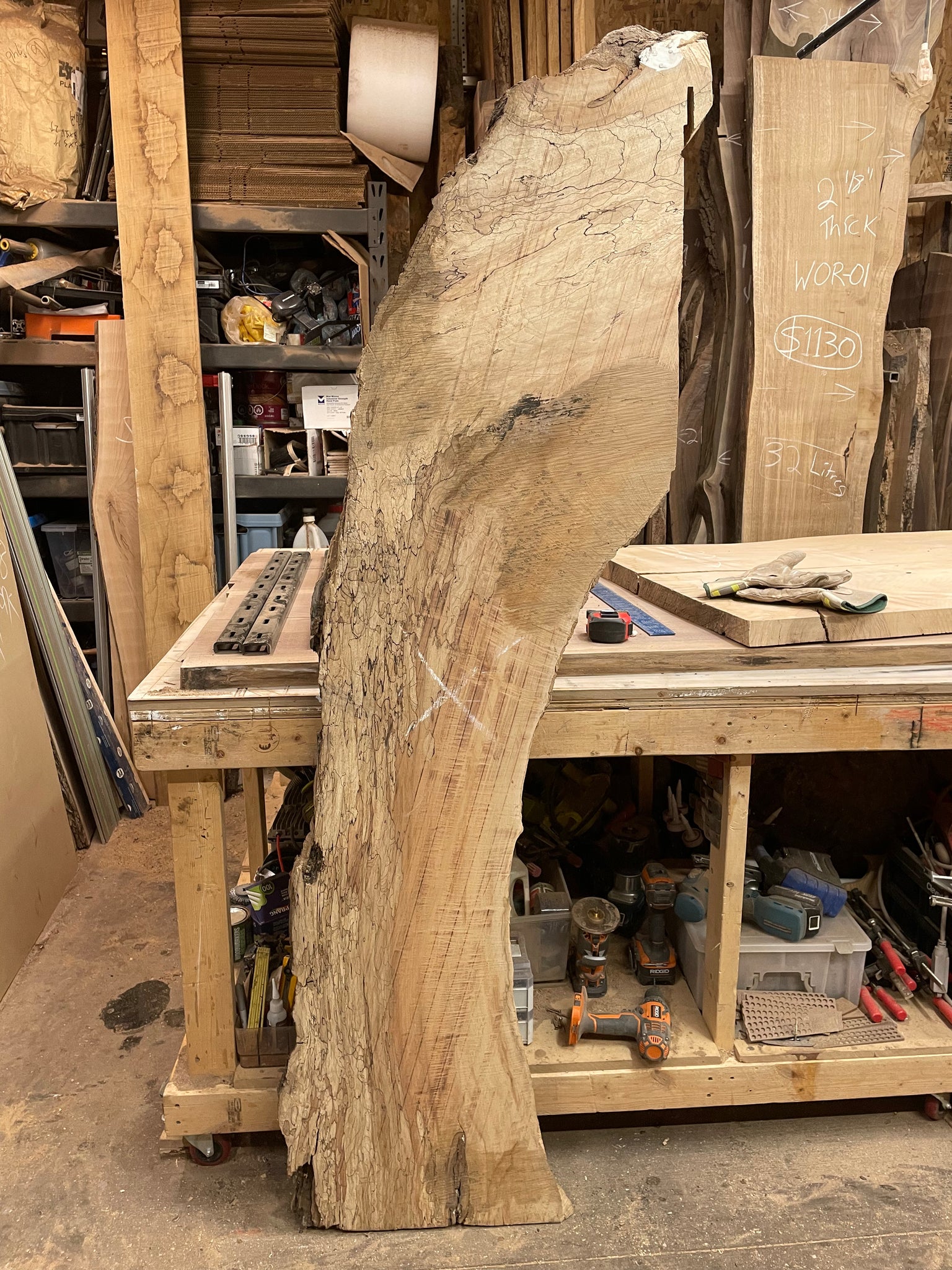 SP13 Spalted Maple Live Edge Slab – Wood Walker Customs