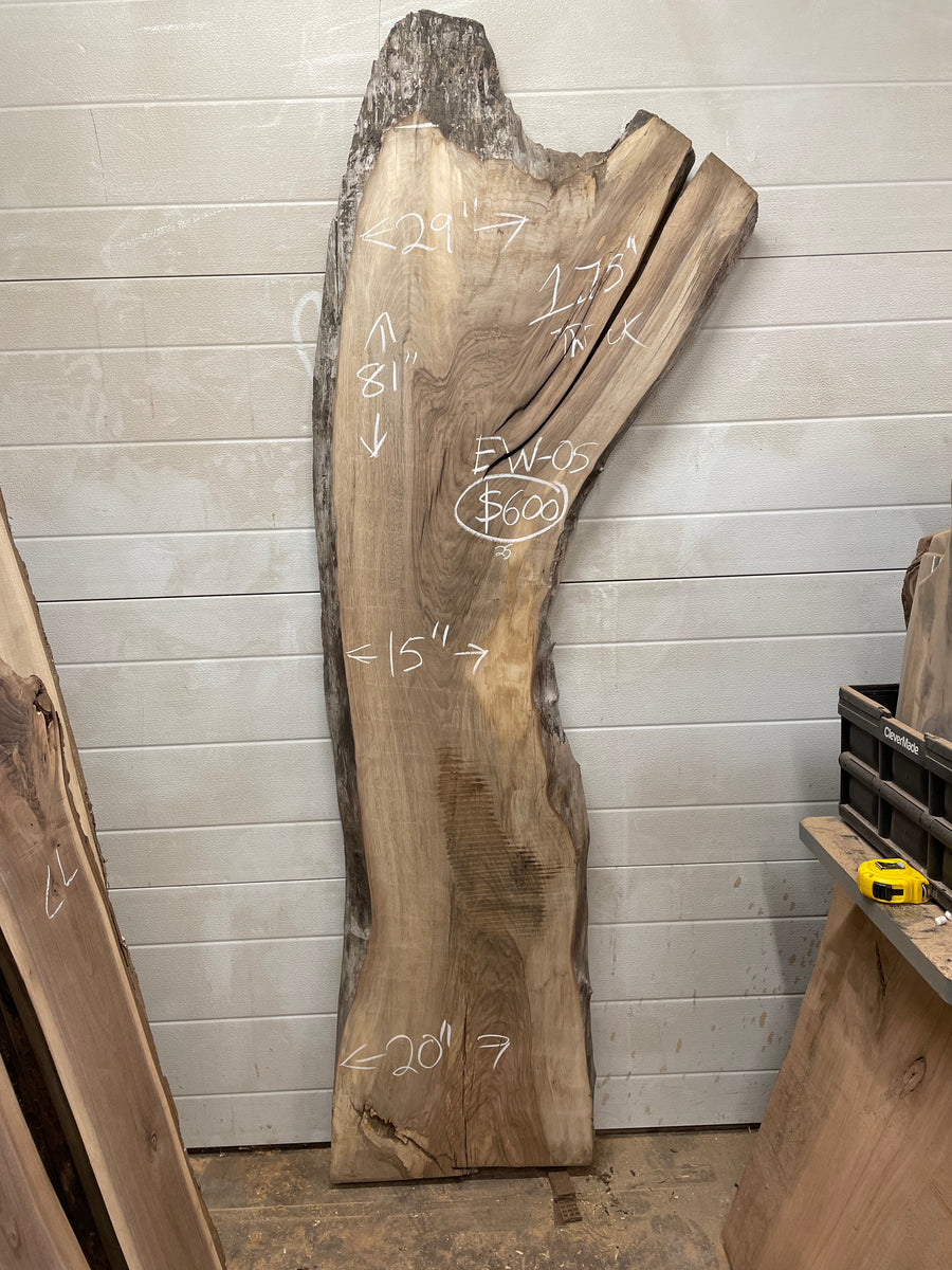 EW-05 English Walnut Live Edge Slab – Wood Walker Customs